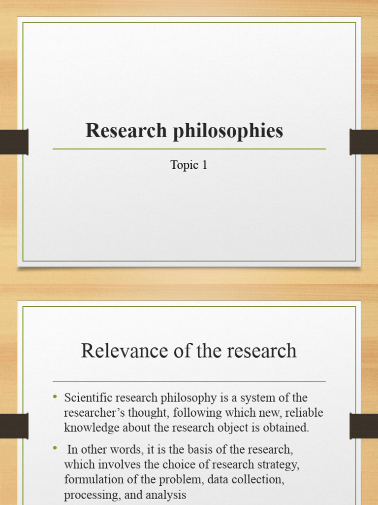 Understanding Research Philosophies | PDF | Methodology | Positivism