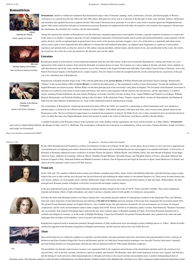 Romanticism - Britannica Online Encyclopedia | PDF | Romanticism | Opera