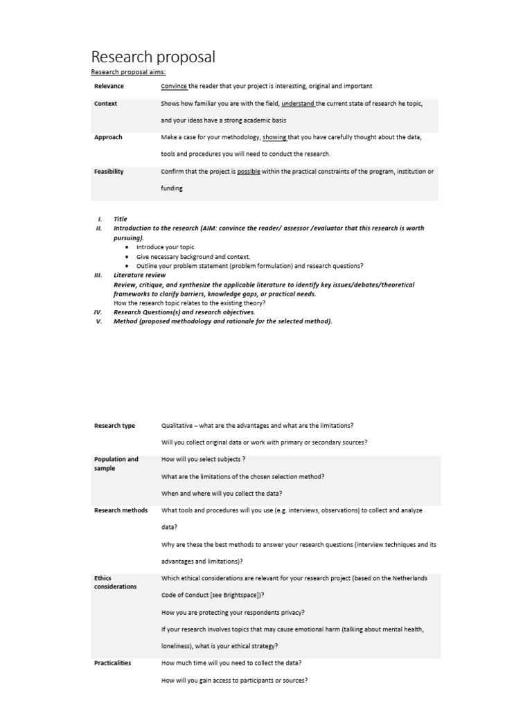 QR Proposal Guidelines and Marking | PDF | Methodology | Science