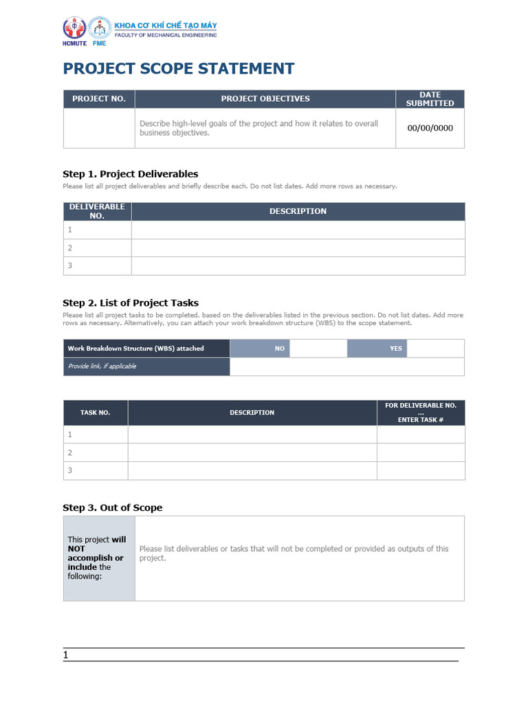 03 Project Scope Statement | PDF