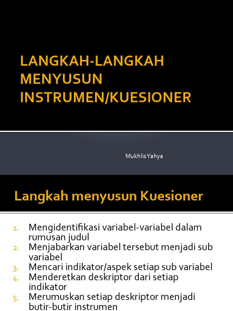 13 TTM Langkah-Langkah Menyusun Instrumen | PDF