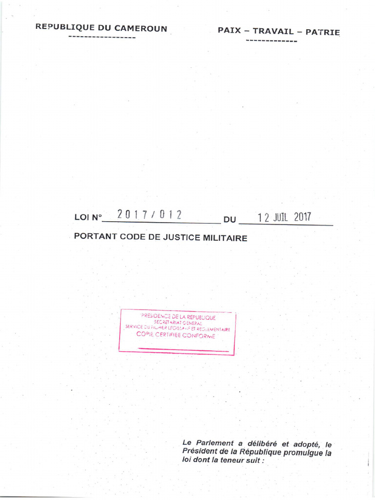 Code Justice Militaire 2017 | PDF