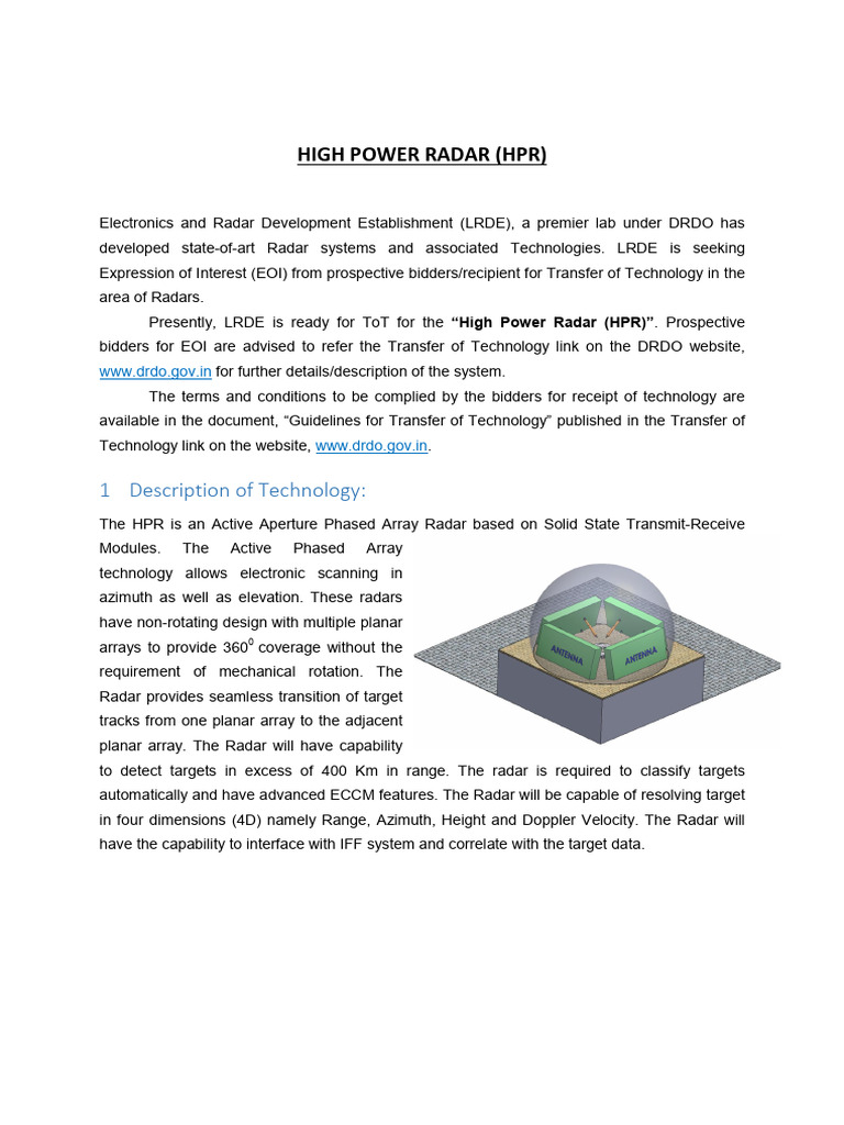 high-power-radar | PDF | Radar | Electronics