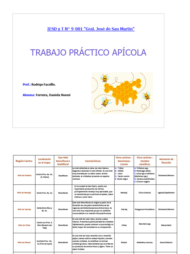 Trab. Prác. Apícola | PDF | Miel | Plantas