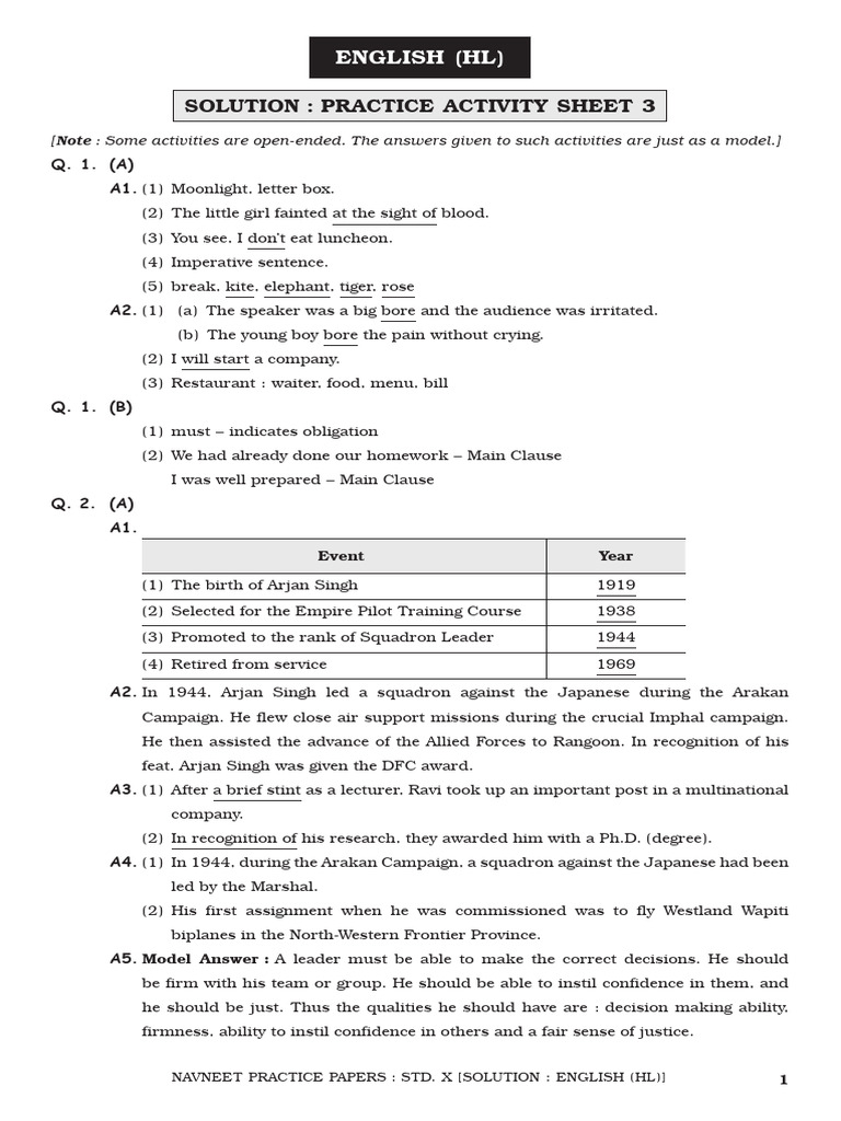 MQP Ans 03 | PDF | Poetry