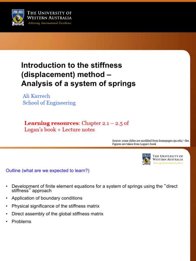 2 Stiffness Method Analysis Of A System Of Springs Pdf Finite