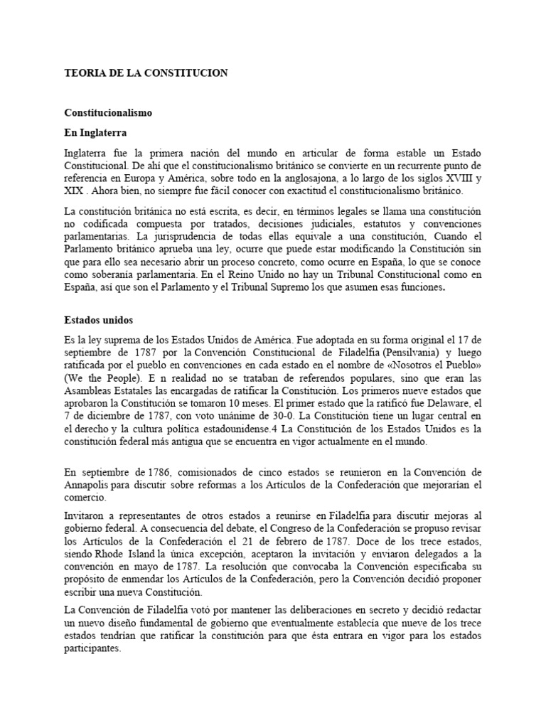 Teoria De La Constitucion Pdf Constitución Gobierno