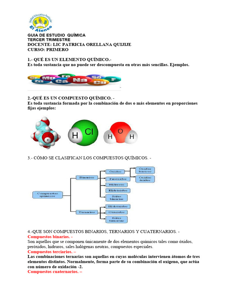 Quimica Primero Pdf Moléculas Valencia Química