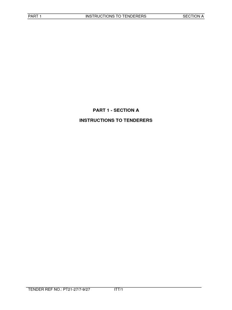 04 Part 1A Instructions To Tenderers | PDF | Specification (Technical Standard) | Prices