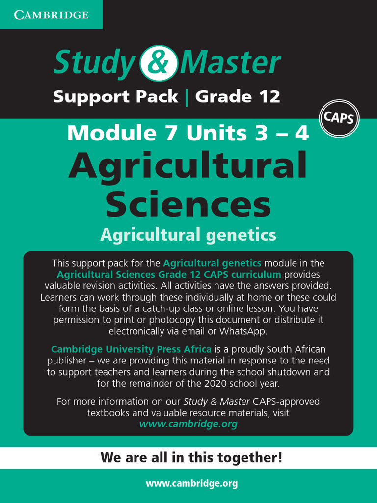 Grade 12 Agricultural Genetics Guide | PDF | Genetic Engineering ...