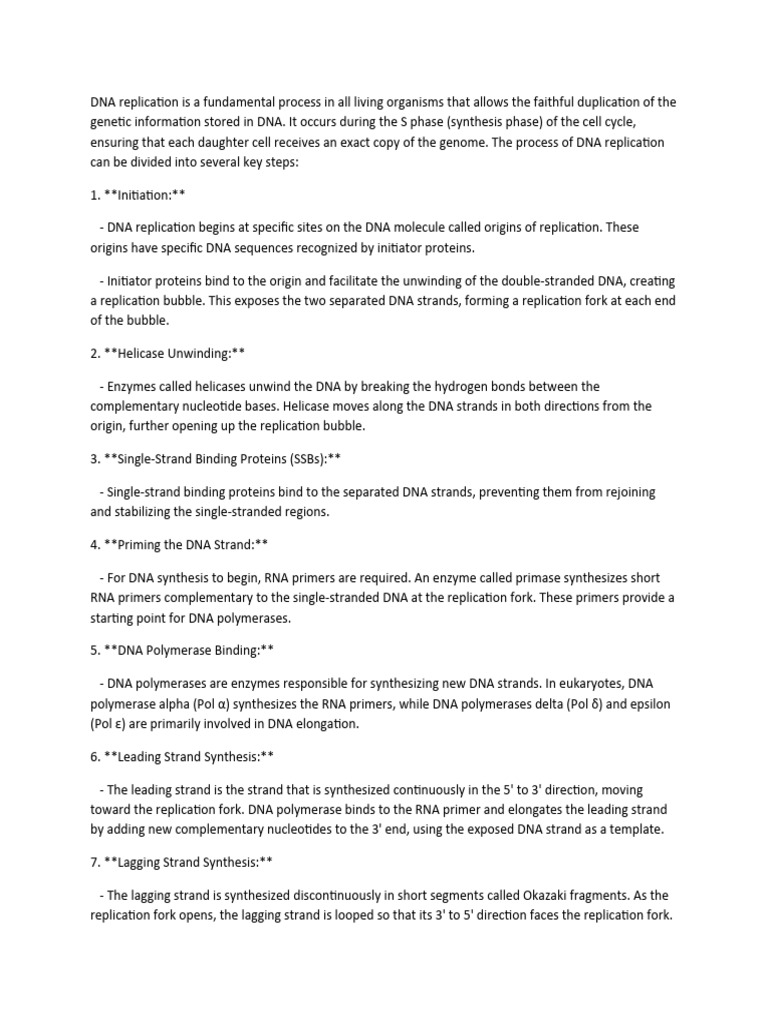 Dna Replication Pdf Dna Replication Primer Molecular Biology