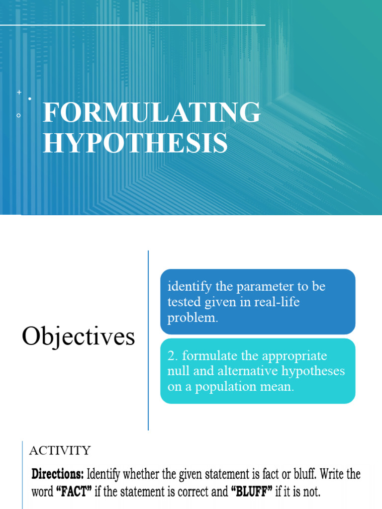 Q4 Formulating Hypothesis 2 | Download Free PDF | Hypothesis | Null ...