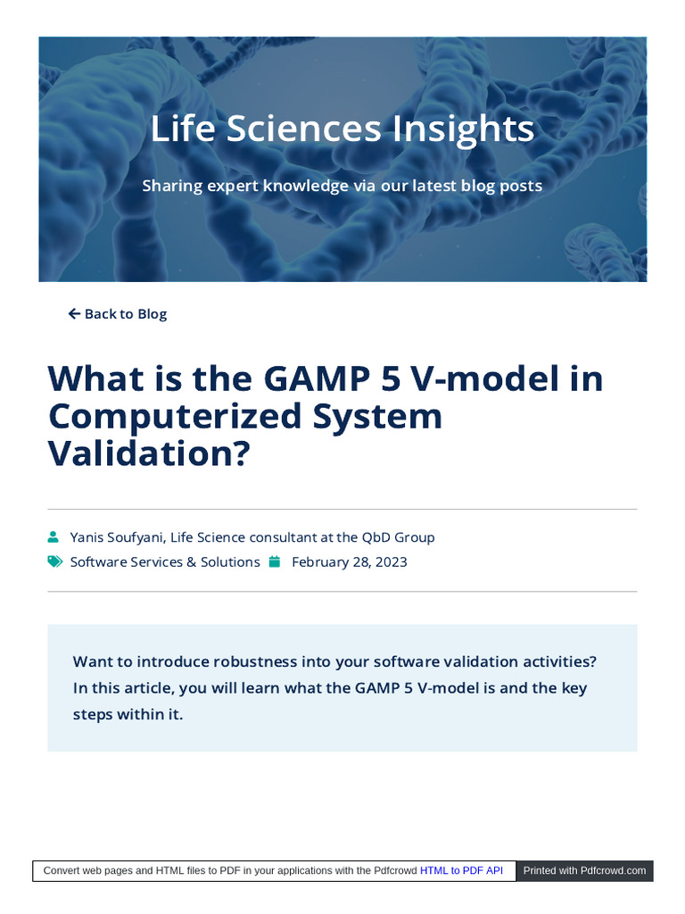 Qbdgroup Com en Blog What Is The Gamp 5 V Model in Computeri | PDF | Html | Agile Software ...