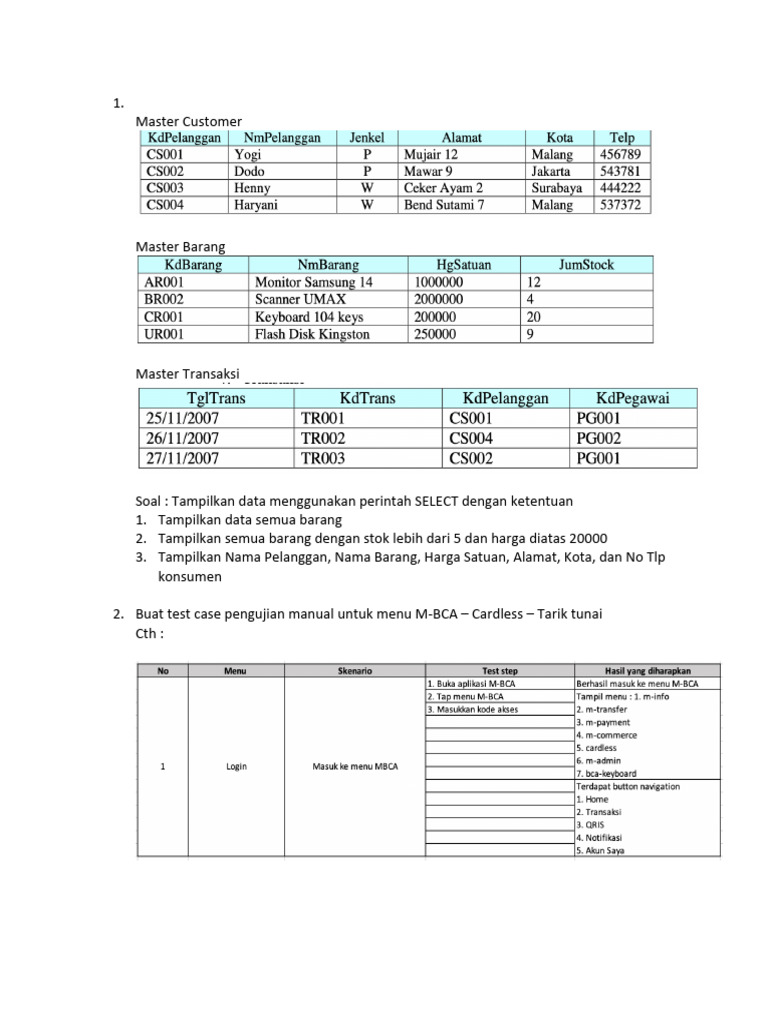 Contoh Test Case dan Pengujian QA | PDF | Bisnis | Teknologi & Rekayasa