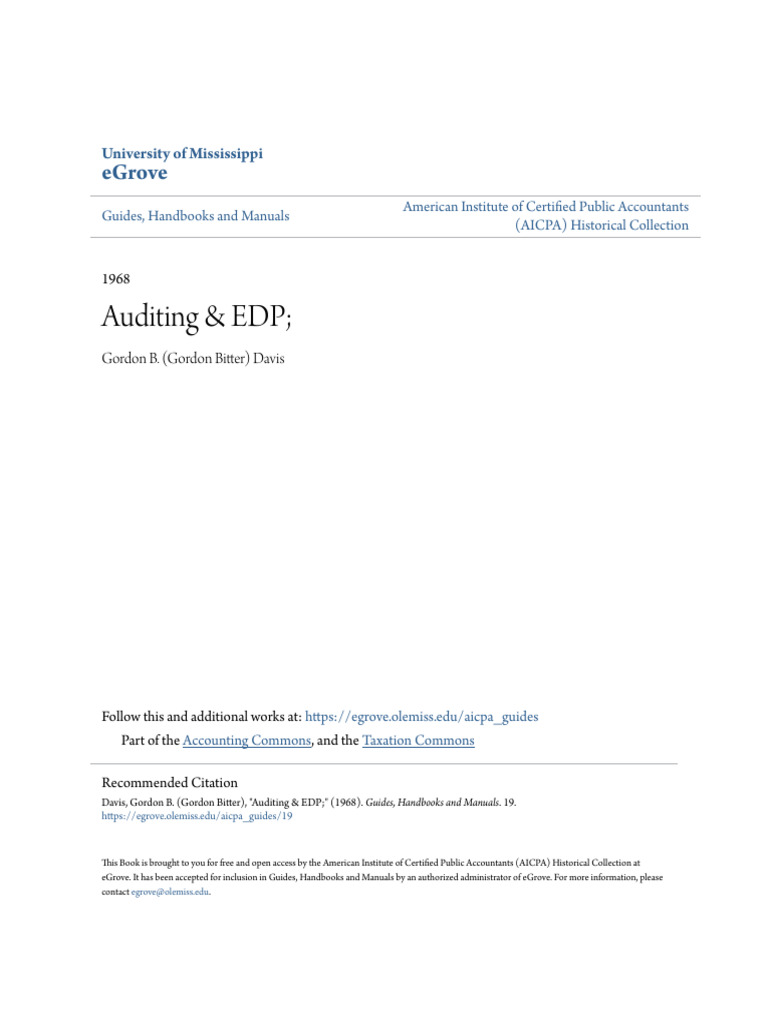 Auditing & EDP | PDF | Audit | Internal Control