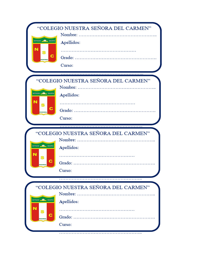 STICKER PAR4A NOMBRES COMPLETO CARMEN | PDF