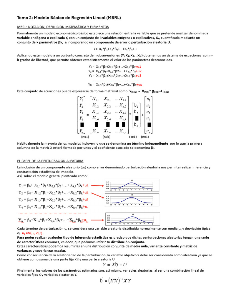 Tema 2 (Econo) | PDF | Econometría | Estadísticas