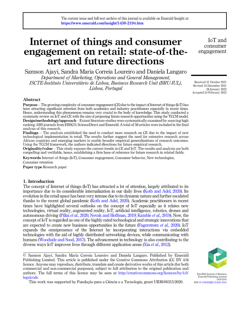 IoT's Impact on Consumer Engagement in Retail | PDF | Internet Of ...