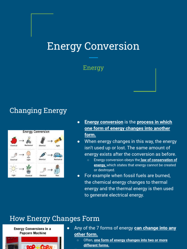 Energy Conversion | PDF | Home & Garden | Science & Mathematics