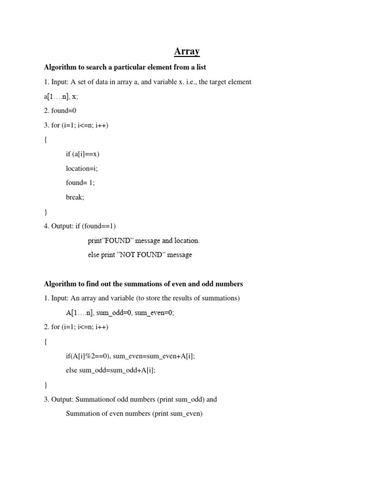 Array Part 02 Pdf Algorithms And Data Structures Applied Mathematics 7065