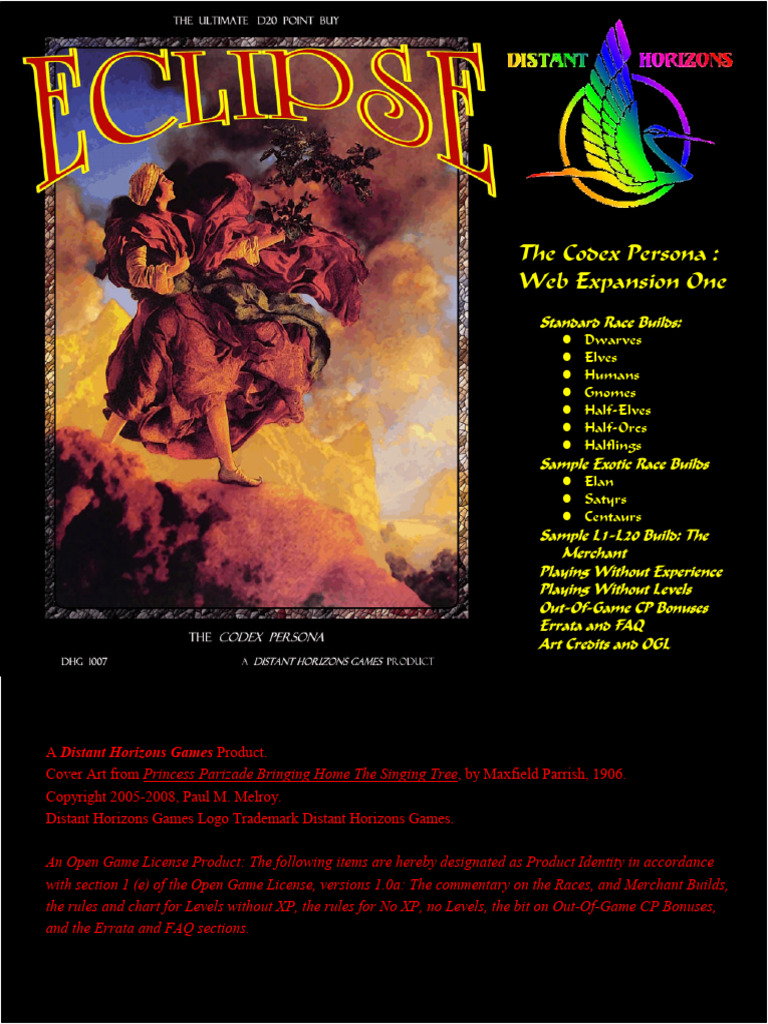Eclipse Web Expansion One | PDF | Elf (Dungeons & Dragons) | Dwarf (Dungeons & Dragons)