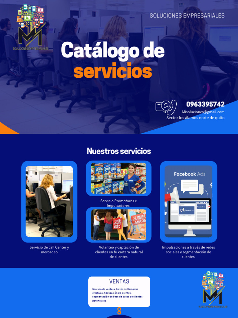 Presentación Catálogo Servicios Corporativo Azul - 20231002 - 235257 - 0000 | PDF | Marketing ...