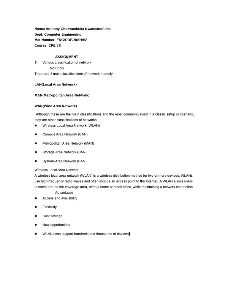 Assignment | PDF | Network Topology | Multiplexing