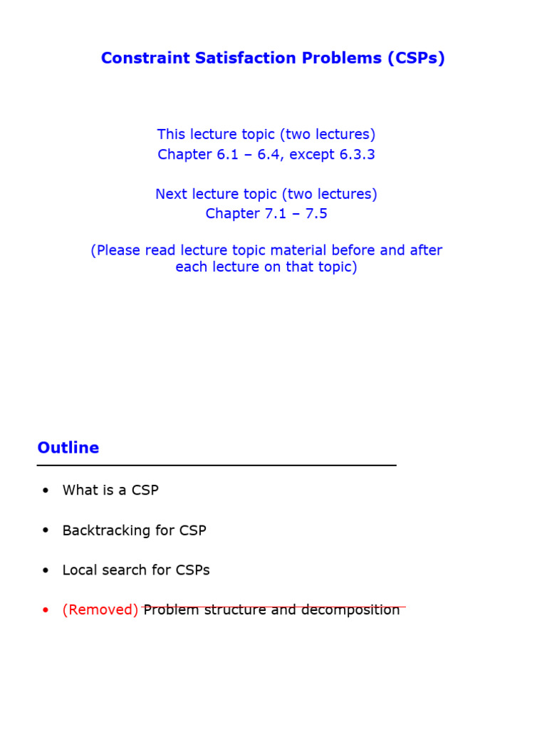 Understanding Constraint Satisfaction Problems | PDF | Time Complexity | Mathematics