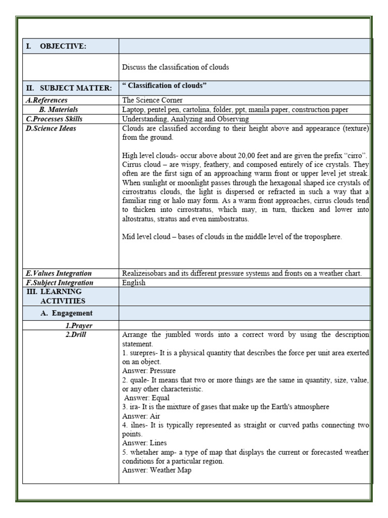 Suddene Lesson Plan | PDF | Cloud | Trough (Meteorology) Suddene Lesson Plan | PDF | Cloud | Trough (Meteorology)