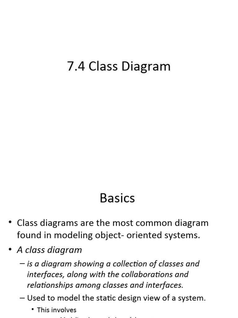 Chap 7.4 Class Diagram | PDF | Class (Computer Programming) | Use Case