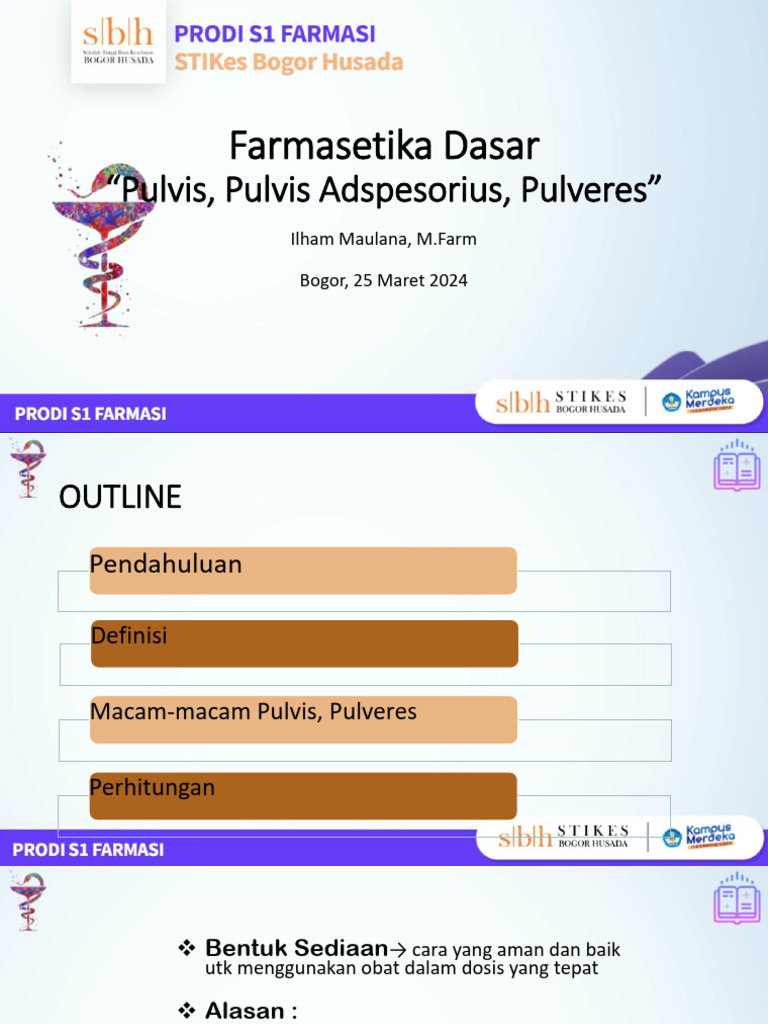 Pulvis, Pulvis Adspersorius, Pulveres | PDF