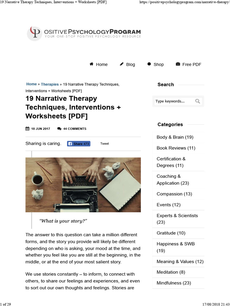 19 Narrative Therapy Techniques, Interventions + Worksheets (PDF) | PDF ...