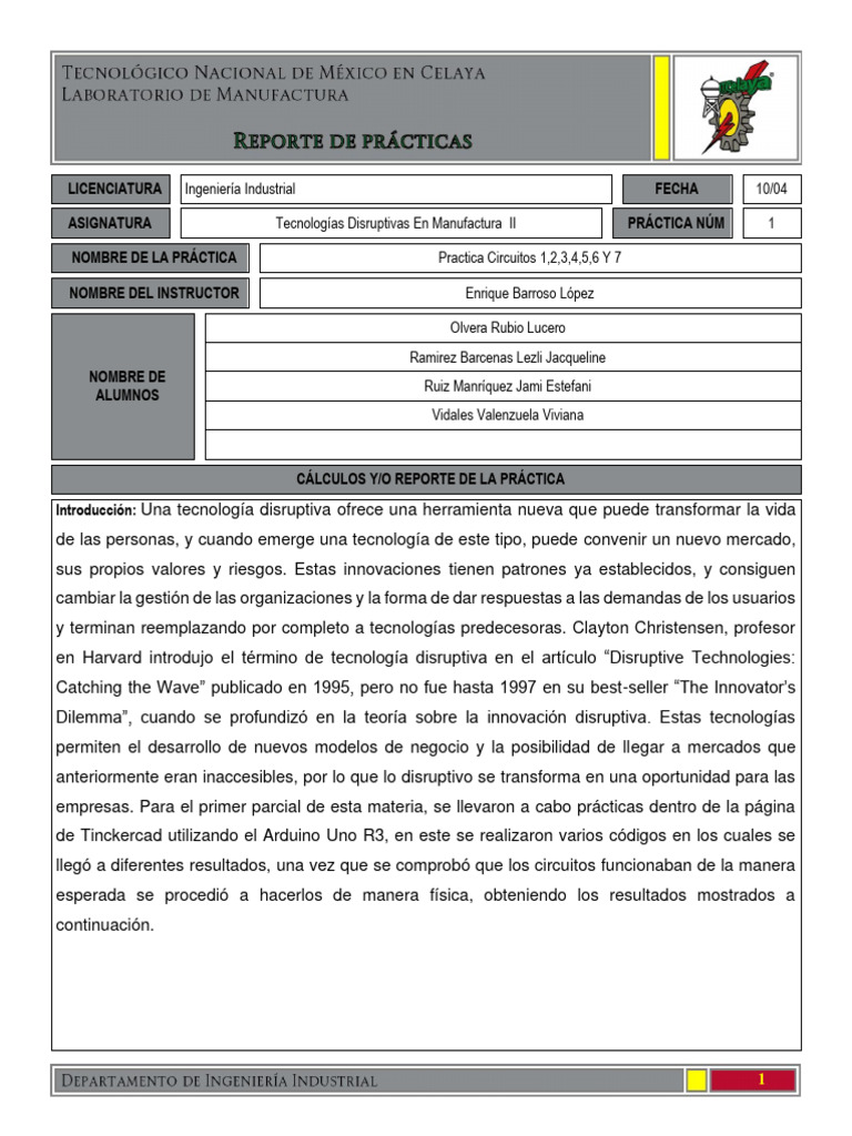 TDM2 1-7 Prackidarduino1 E5 | PDF | Arduino | Red eléctrica