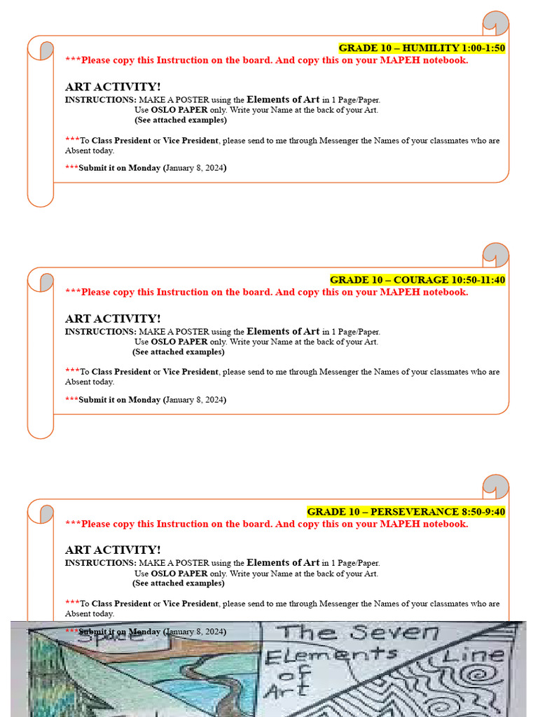 Elements of Art Activity | PDF