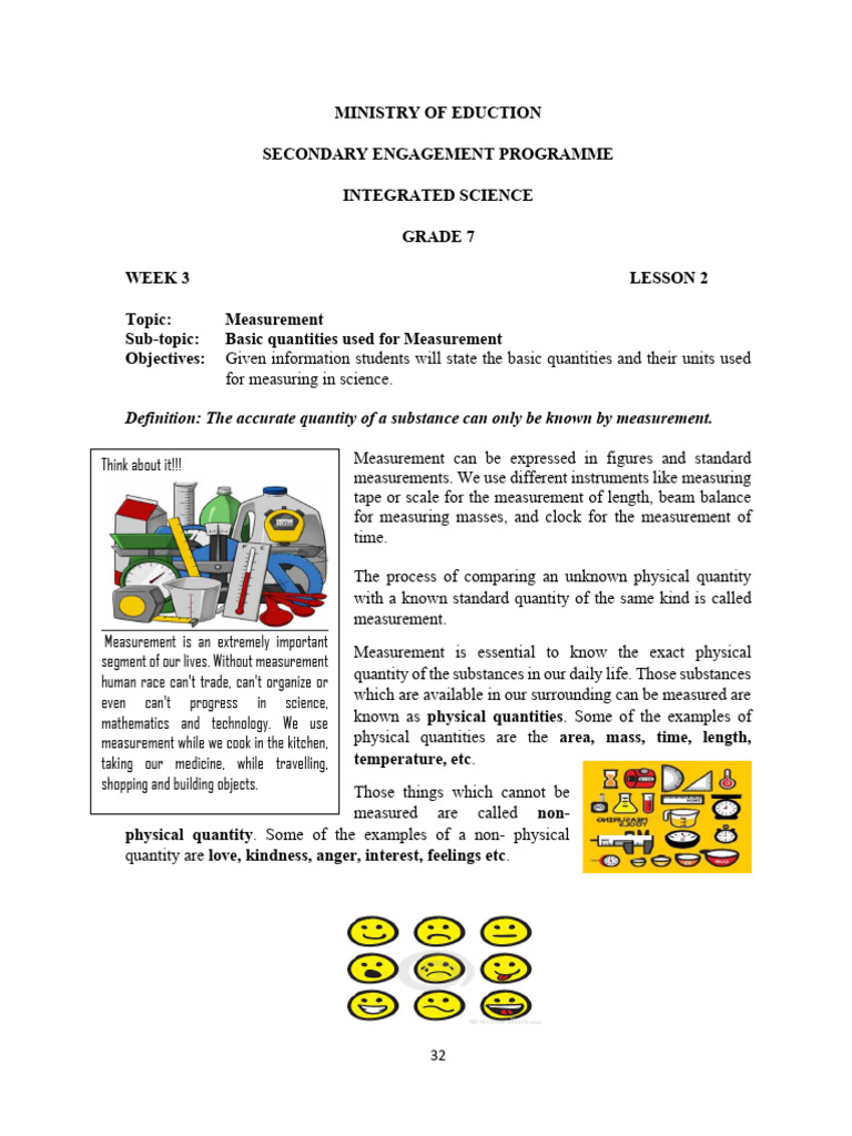 Grade 7 Integrated Science: Basic Quantites in Measurement | PDF ...