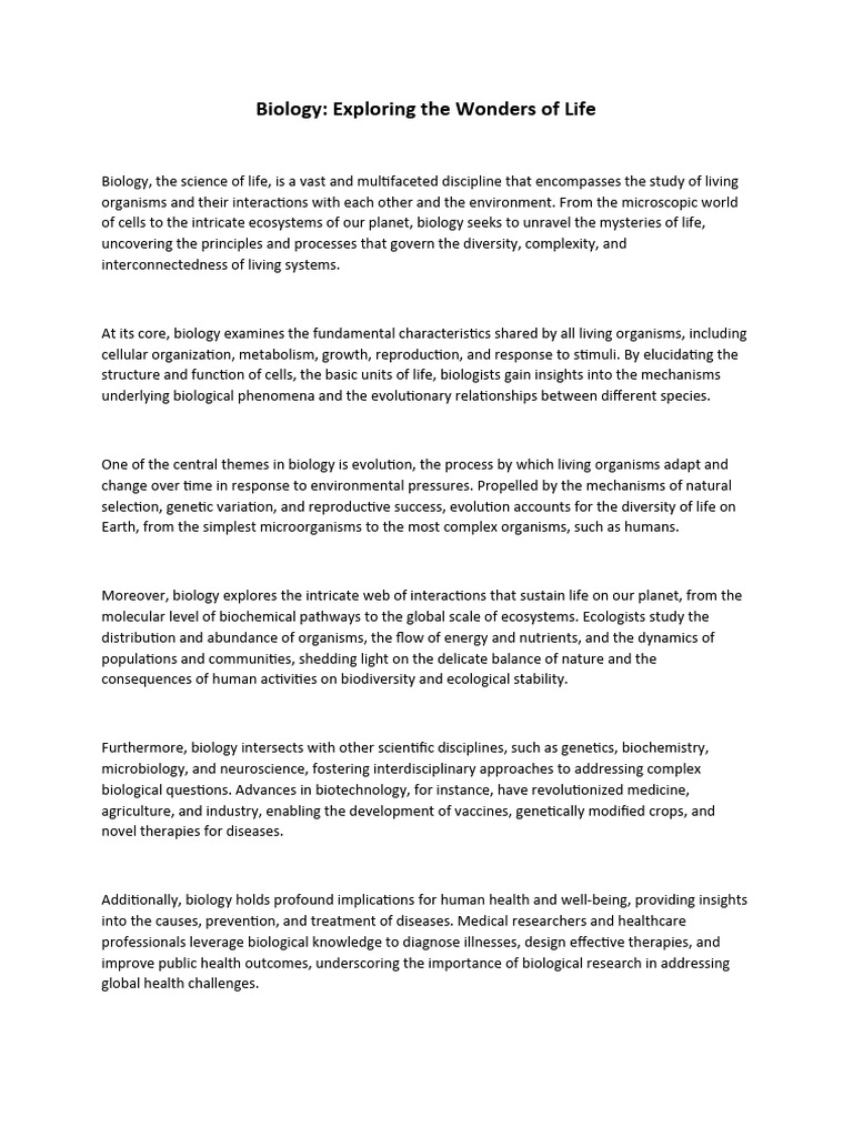 Biology | PDF | Life | Biology