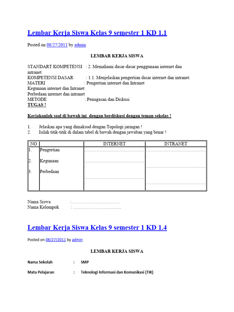 Kelas 9 Lks | PDF