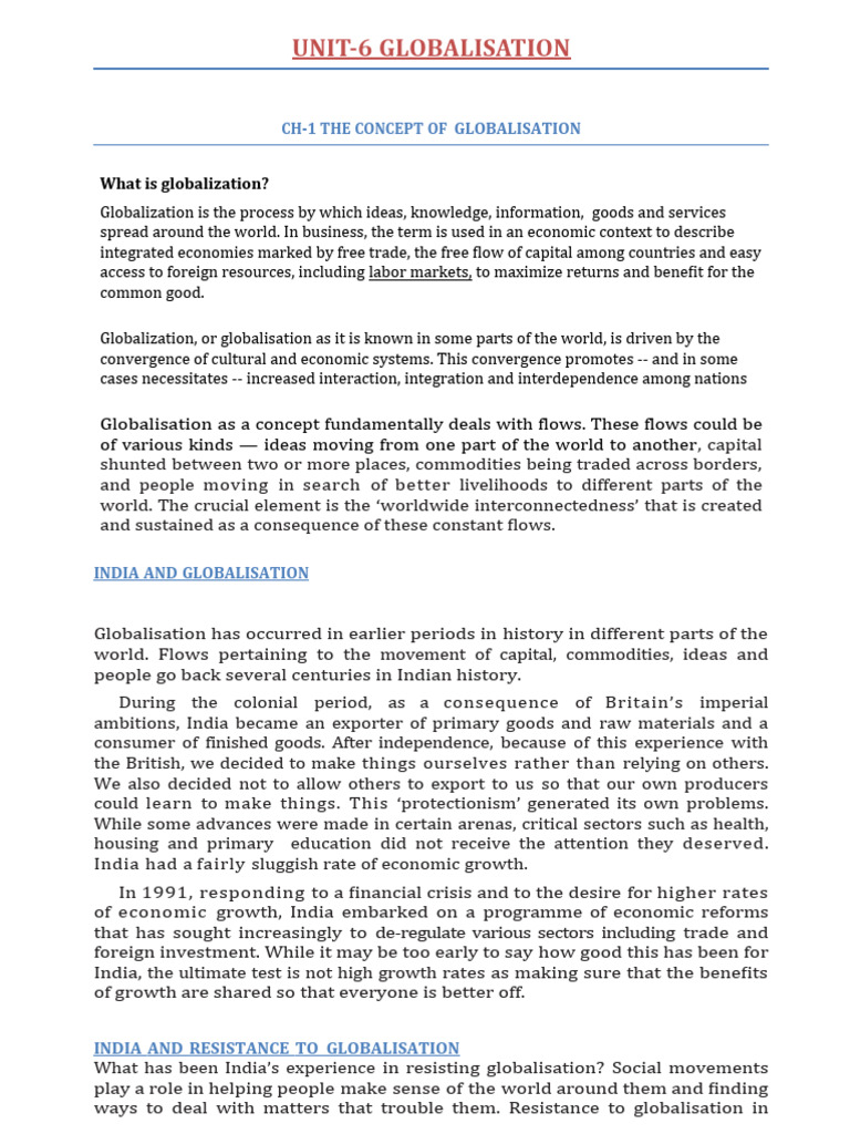 Unit Globalisation | Download Free PDF | Environmental Ethics ...