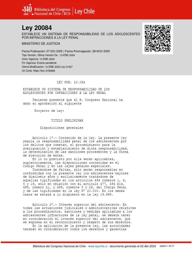 Resumen Ley Penal Adolescente | PDF | Derecho penal | Multa (pena)