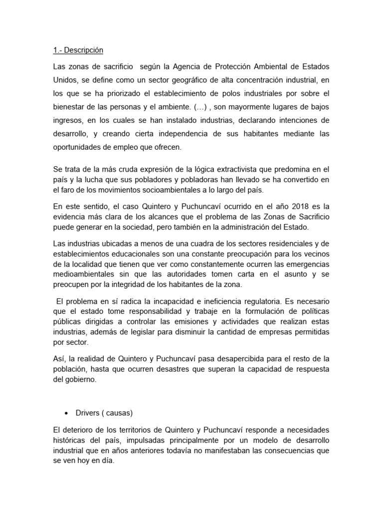 Zonas de Sacrificio: Quintero y Puchuncaví | PDF | Chile | Generación ...