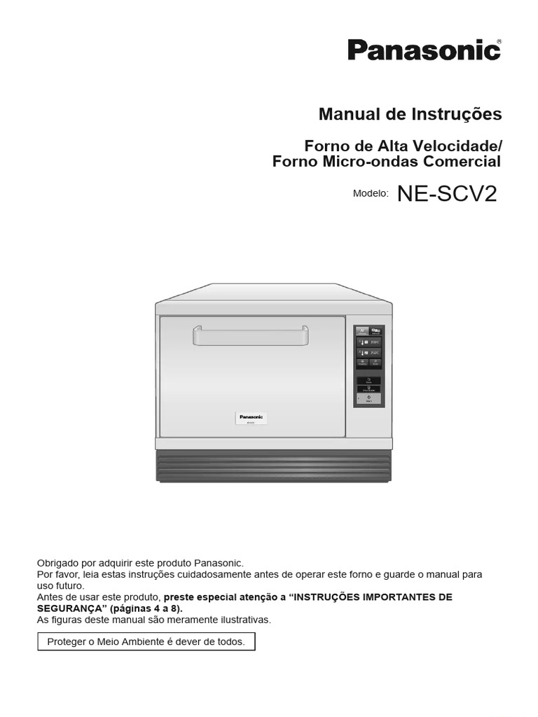Manual do Forno Panasonic NE-SCV2 | PDF | Casa e Jardim | Computadores