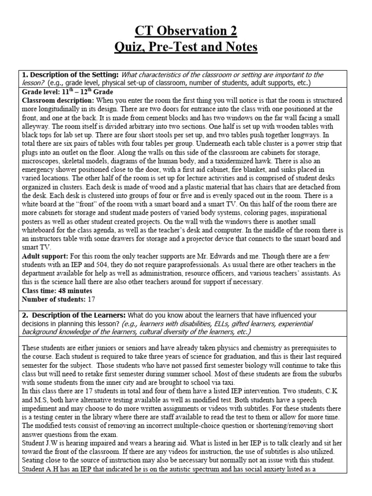 Classroom Setup for Evolution Lesson Plan | PDF | Learning | Evolution