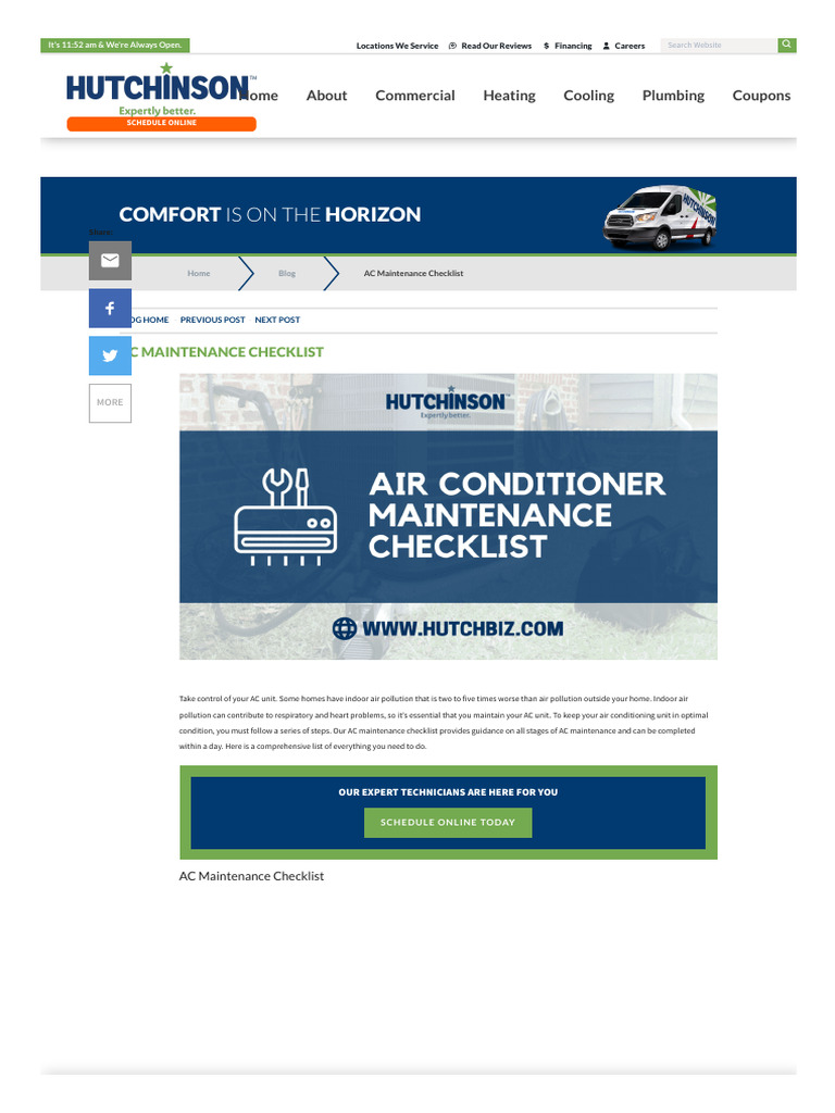 AC Maintenance Checklist 2023 | PDF | Thermostat | Duct (Flow)