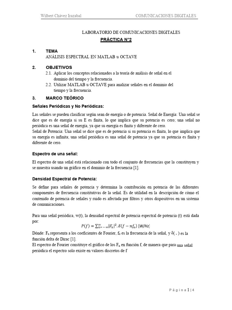 Prac 2 CD 2024 | PDF | Filtro electronico | Densidad espectral
