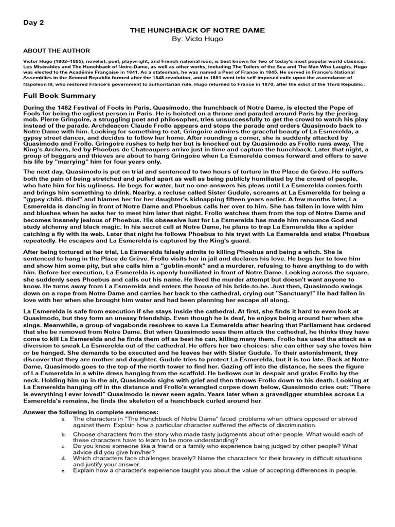 The Hunchback of Notre Dame | PDF | Quasimodo | Claude Frollo