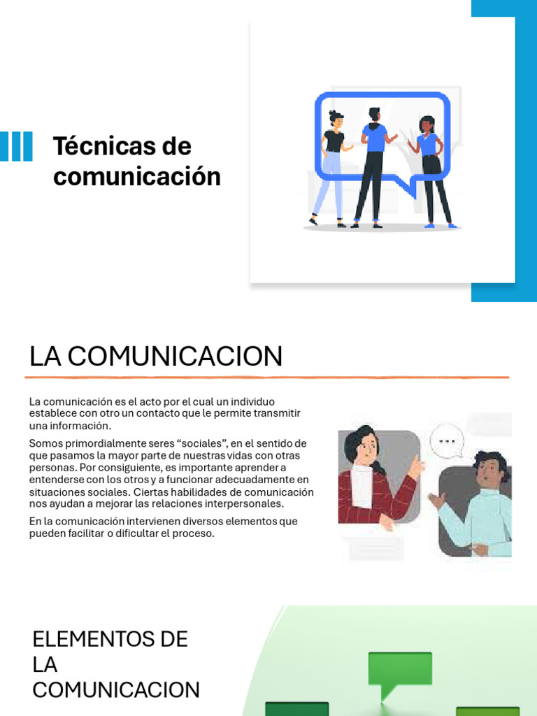 PRESENTACION TECNICAS DE COMUNICACION | PDF | Comunicación | Comunicación no verbal