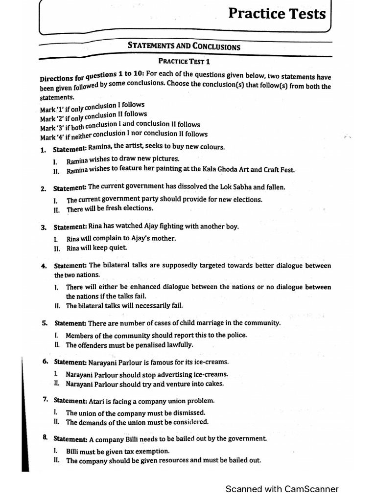 Statements Conclusion 2 | PDF