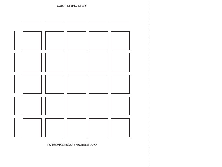 Color Mixing Chart 8x8 Pdf