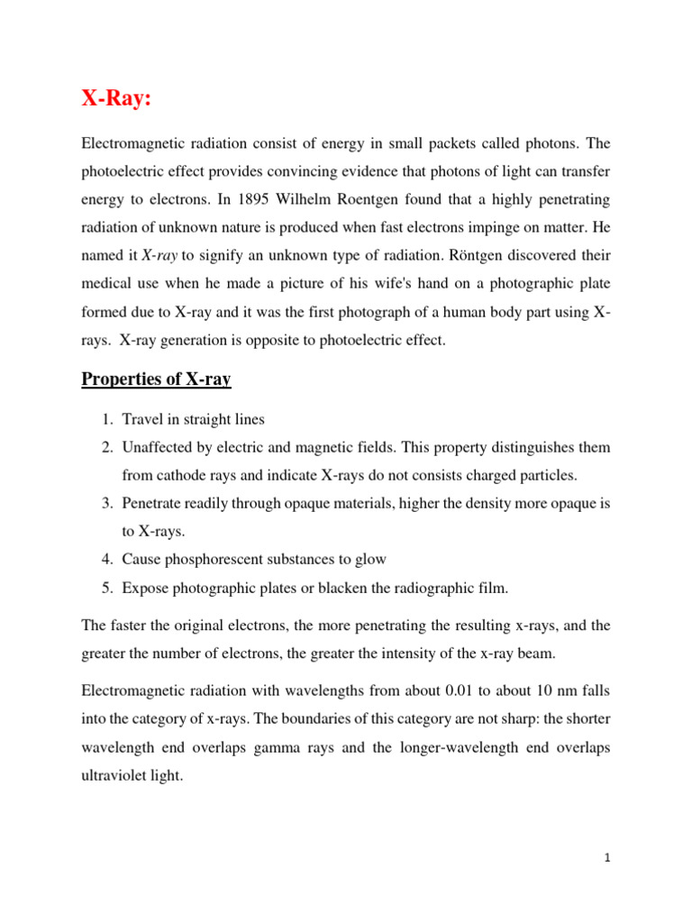 X-Ray 1 | PDF | X Ray | Electron