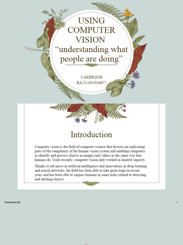 Using Computer Vision | PDF | Computers